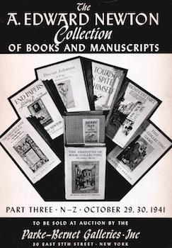 The A. Edward Newton Collection of Books and Manuscripts | Parke-Bernet ...